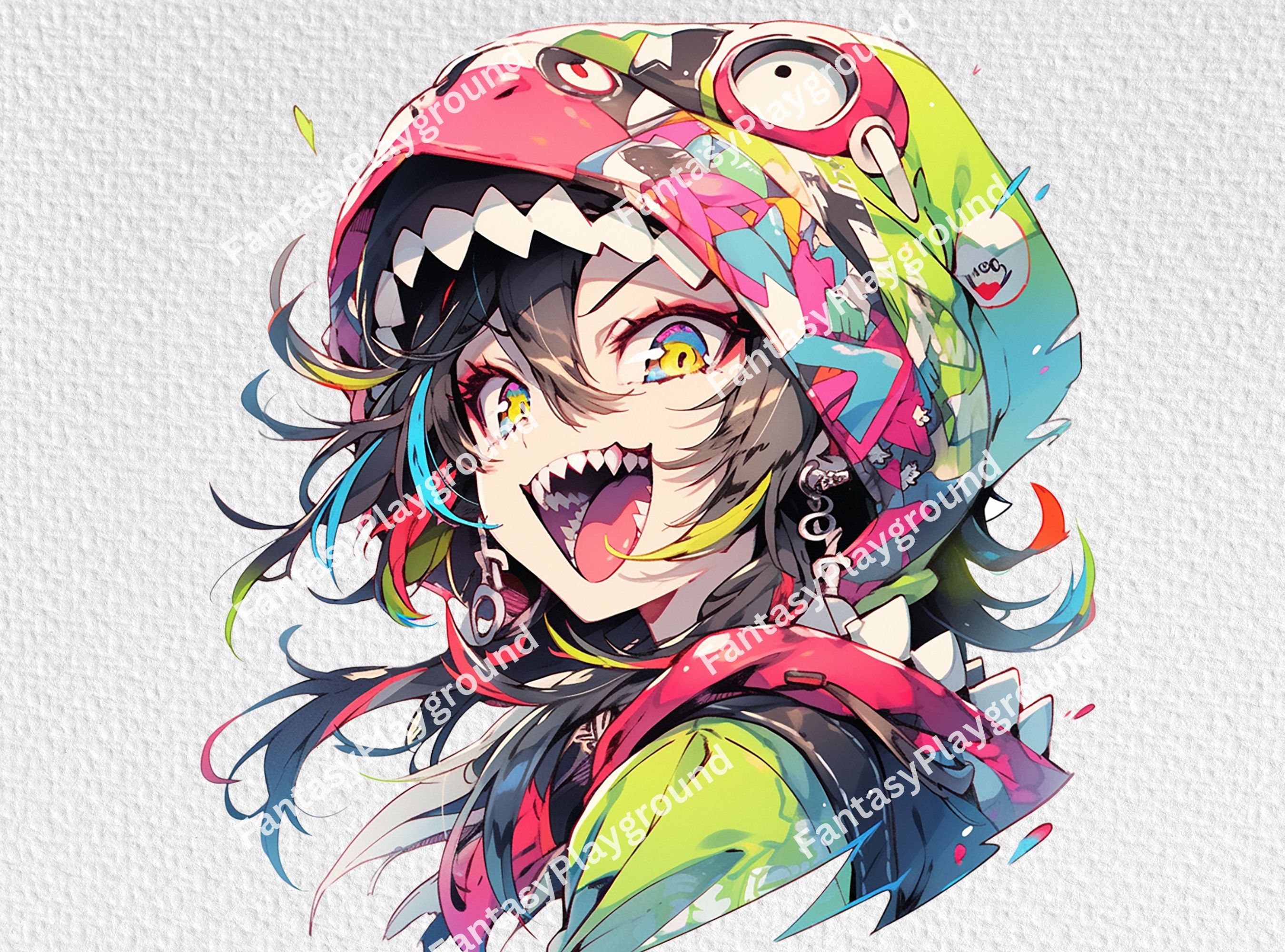 Punk Monster Anime Girls Clipart Bundle - 20 Quirky and Fun Characters ...