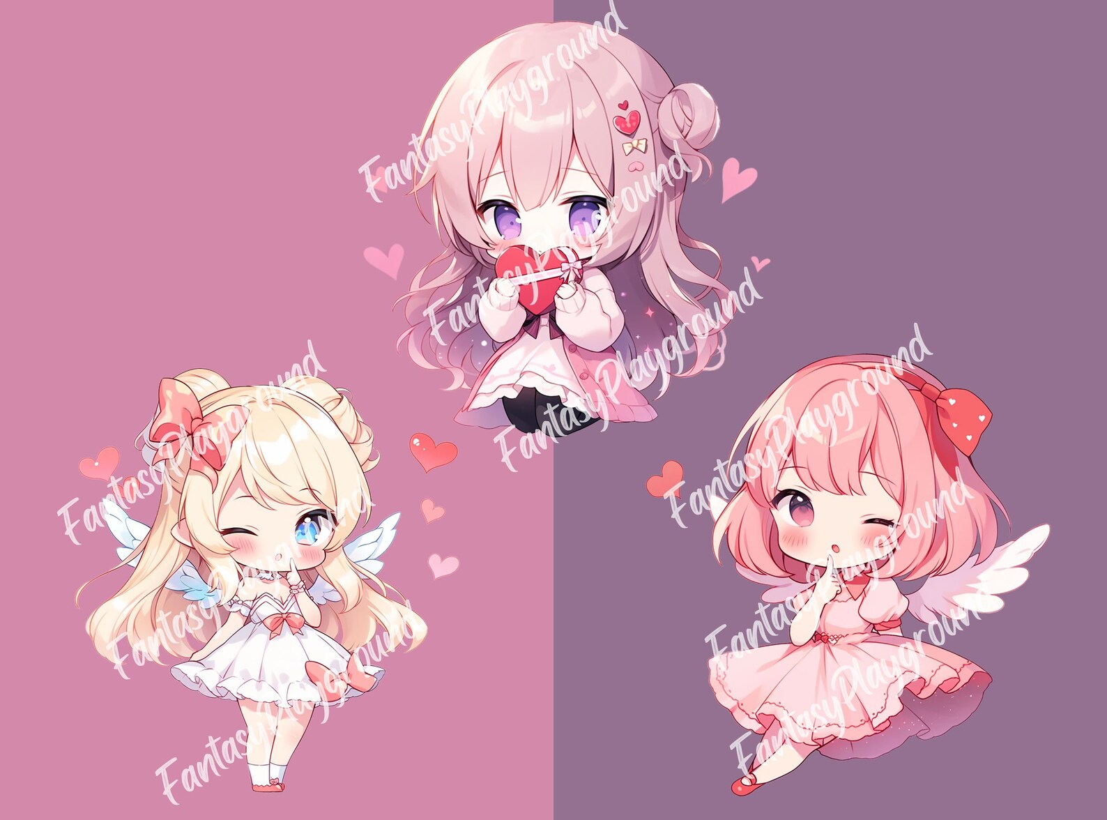 Chibi Valentine Clipart Pack - Kawaii Bundles of Affection! - 10 + 4 ...