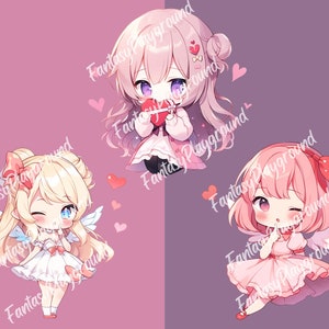 Chibi Valentine Clipart Pack - Kawaii Bundles of Affection! - 10 + 4 ...