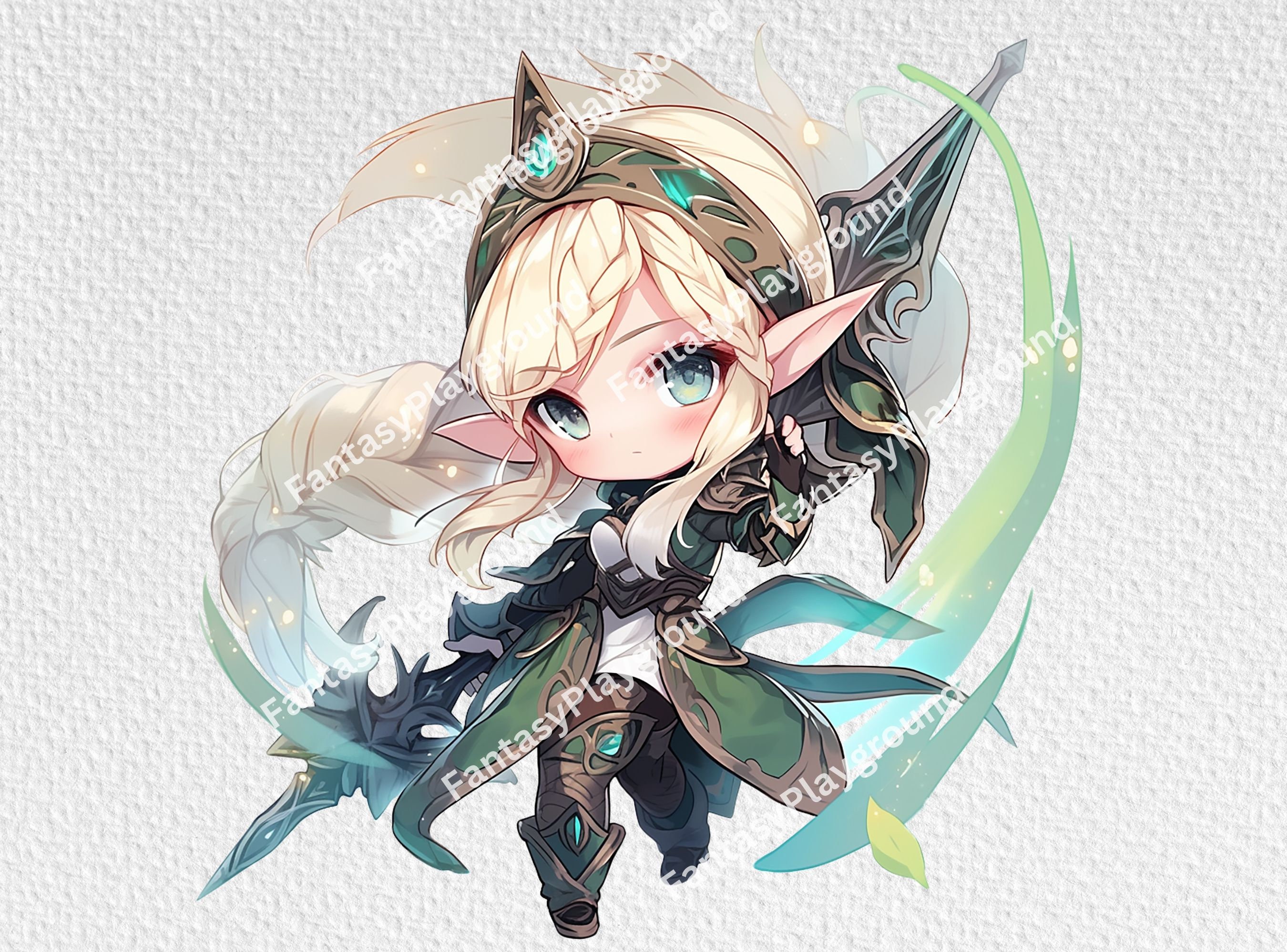 Fantasy Chibi Clipart Bundle - Swords, Magic, and Fun! - 20 Transparent ...