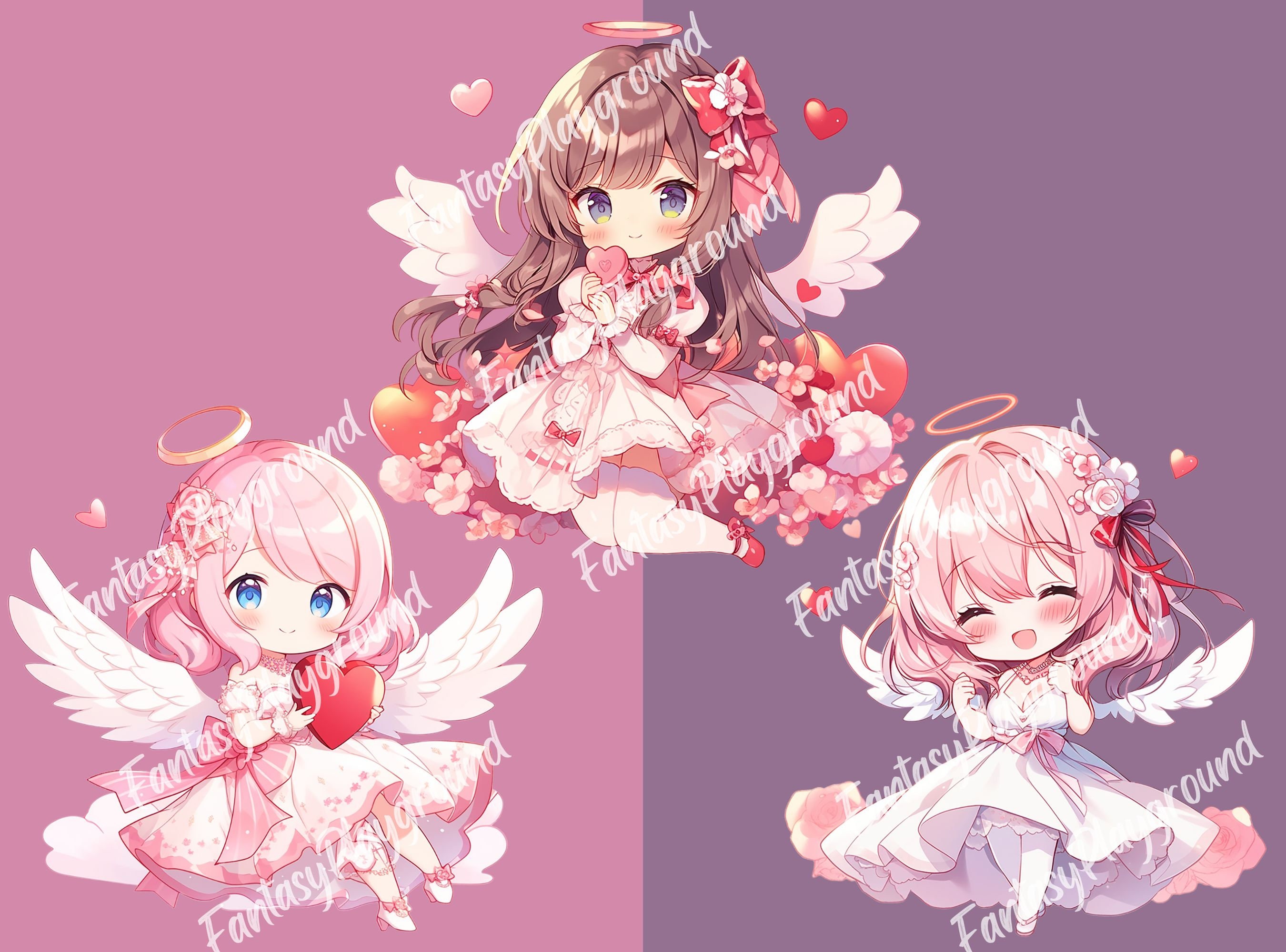 Chibi Valentine Clipart Pack - Kawaii Bundles of Affection! - 10 + 4 ...