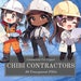 Chibi Contractor Clipart Bundle Cute and Intelligent Engineers 20 ...