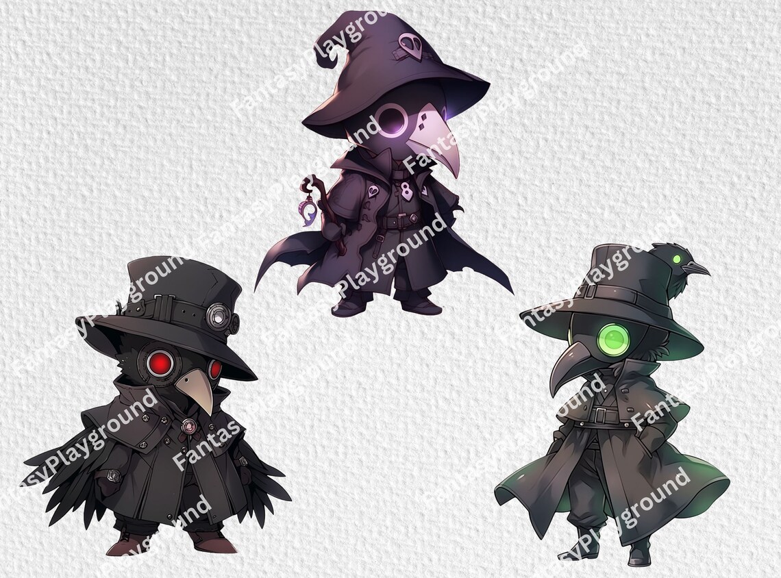 Little Plague Doctor Clipart Bundle 20 Mysterious and Gothic Images ...