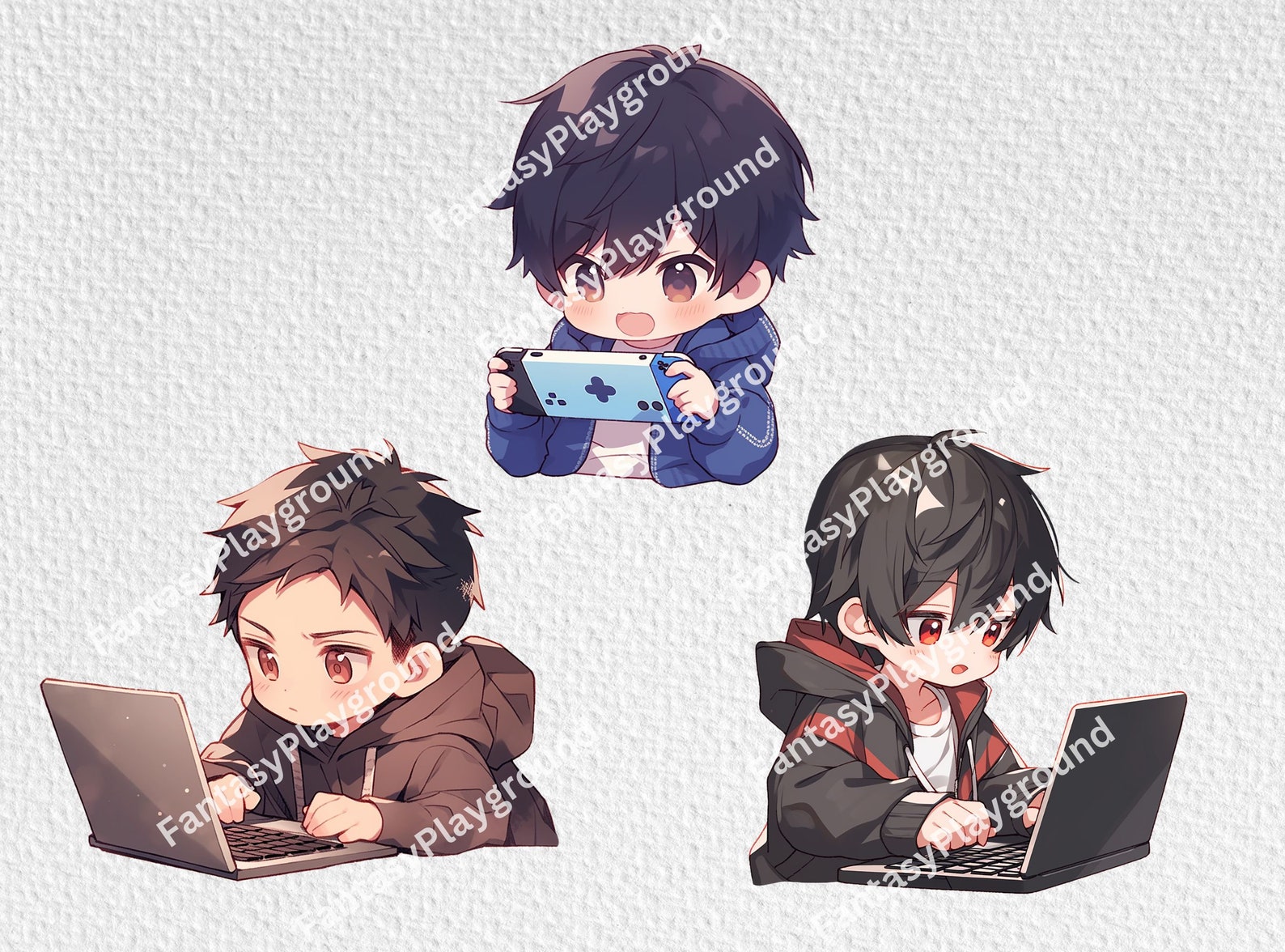 Chibi Gamers Clipart Bundle - Kawaii and Competitive Streamers! - 30 ...