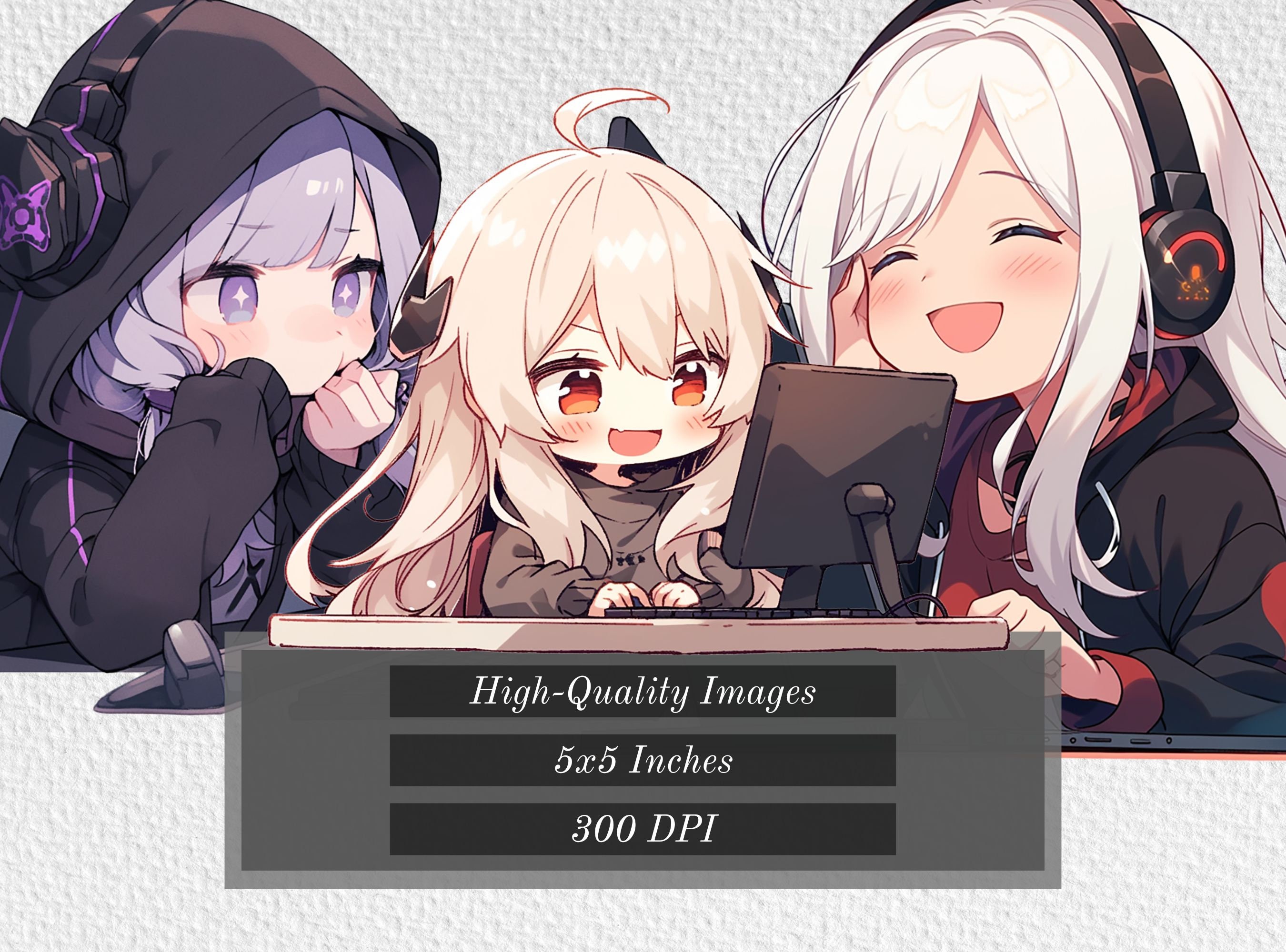 Chibi Anime Gamer Girls Clipart Bundle Kawaii Happy Goth - Etsy Canada