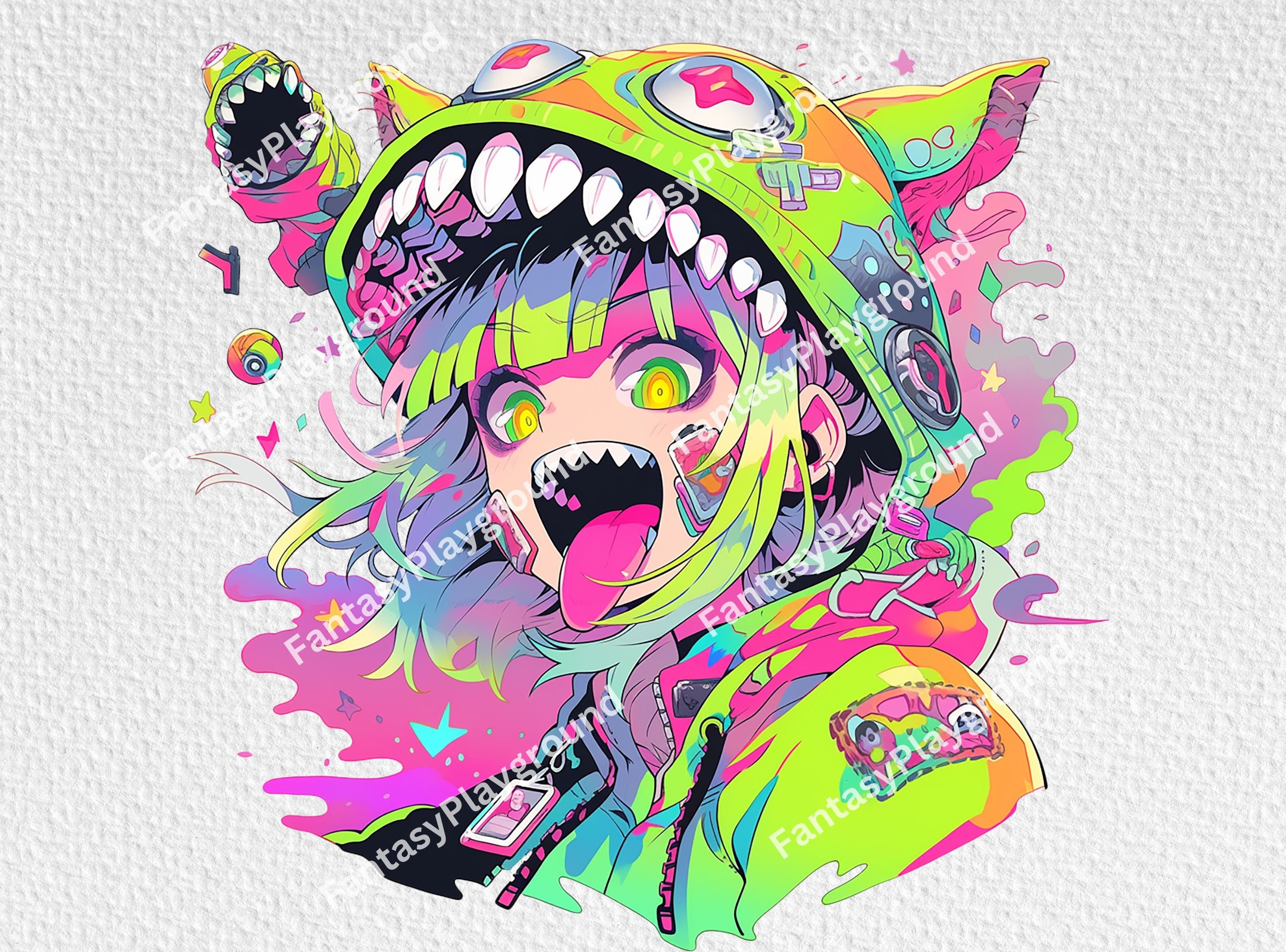 Punk Monster Anime Girls Clipart Bundle 20 Quirky and Fun Characters ...