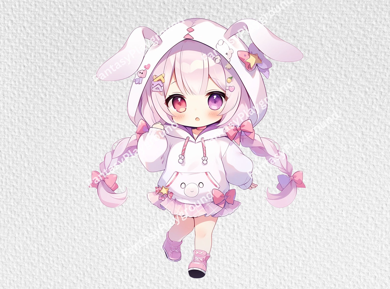 Anime Chibi Clipart Bundle 2 Cute and Festive Characters 16 Transparent ...