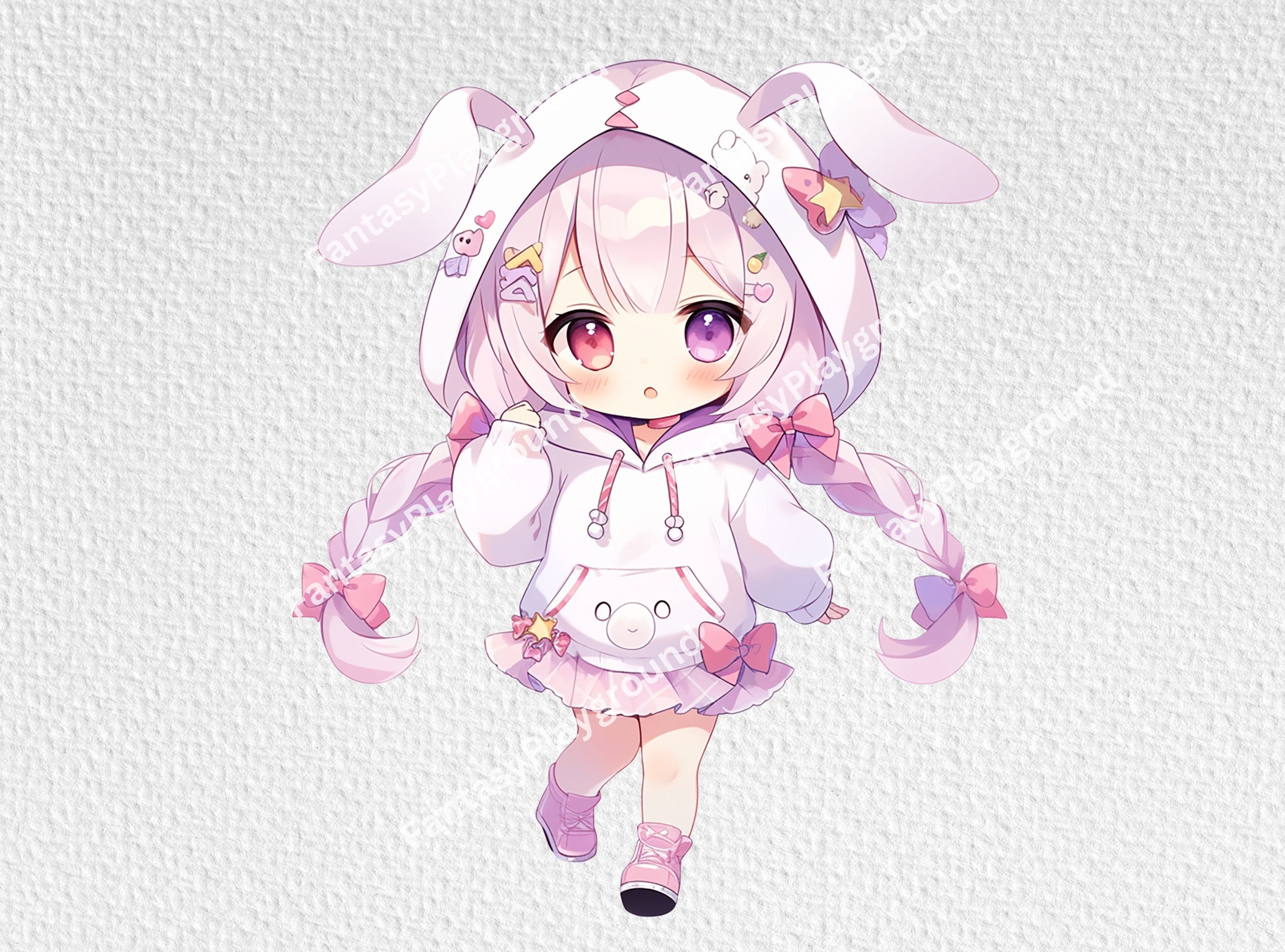 Anime Chibi Clipart Bundle 2 Cute and Festive Characters 16 Transparent ...