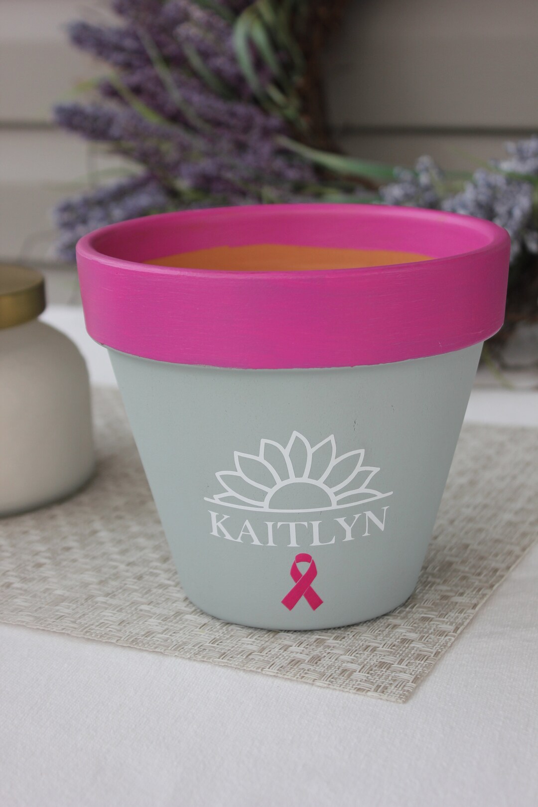 Personalized Breast Cancer 6" Flower Pot Gift - Etsy