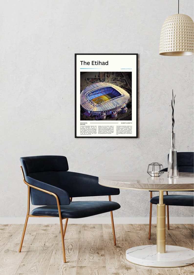 Manchester City Etihad Stadium Print | Football Art | Digital Oil ...