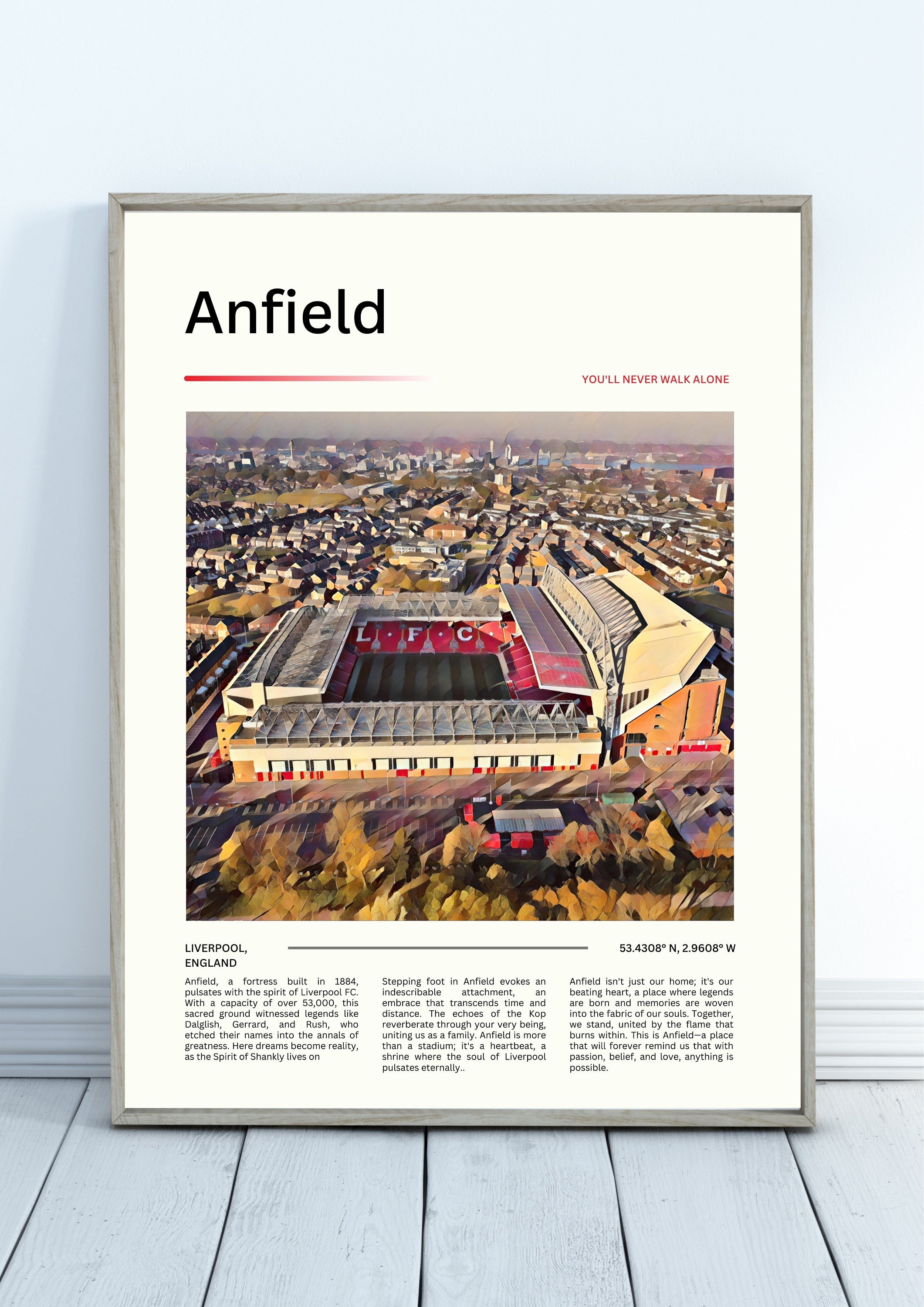 Liverpool FC Anfield Stadium Print Football Art Digital Oil Painting - Etsy