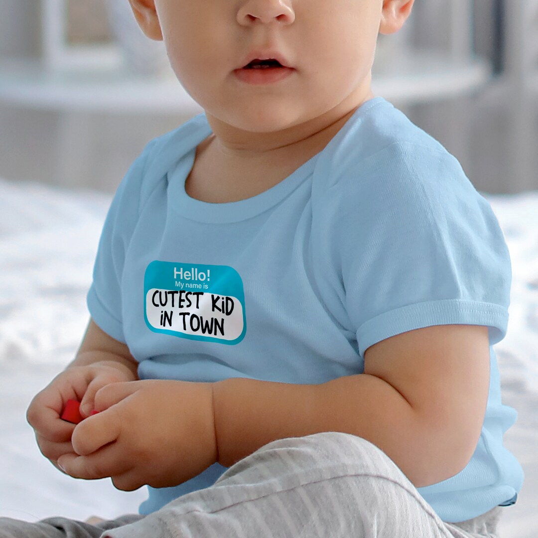 Cutest Kid in Town Hello My Name is Baby Onesie Romper Gift for ...