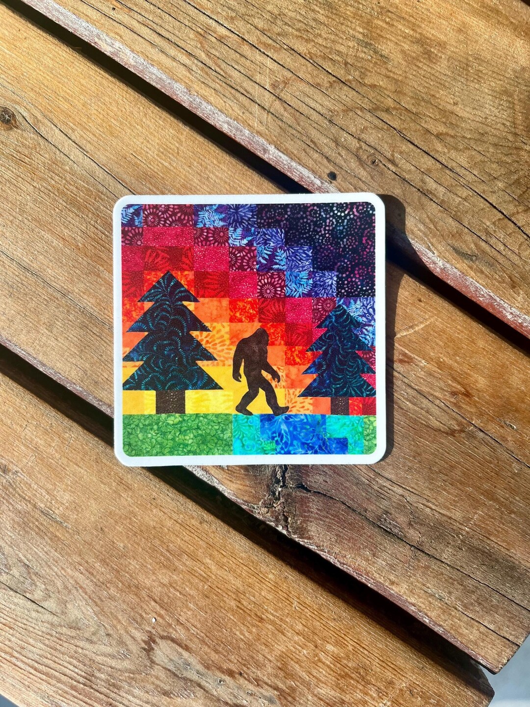 Bigfoot Quilt Block Vinyl Sticker Durable, Weatherproof, Waterproof - Etsy