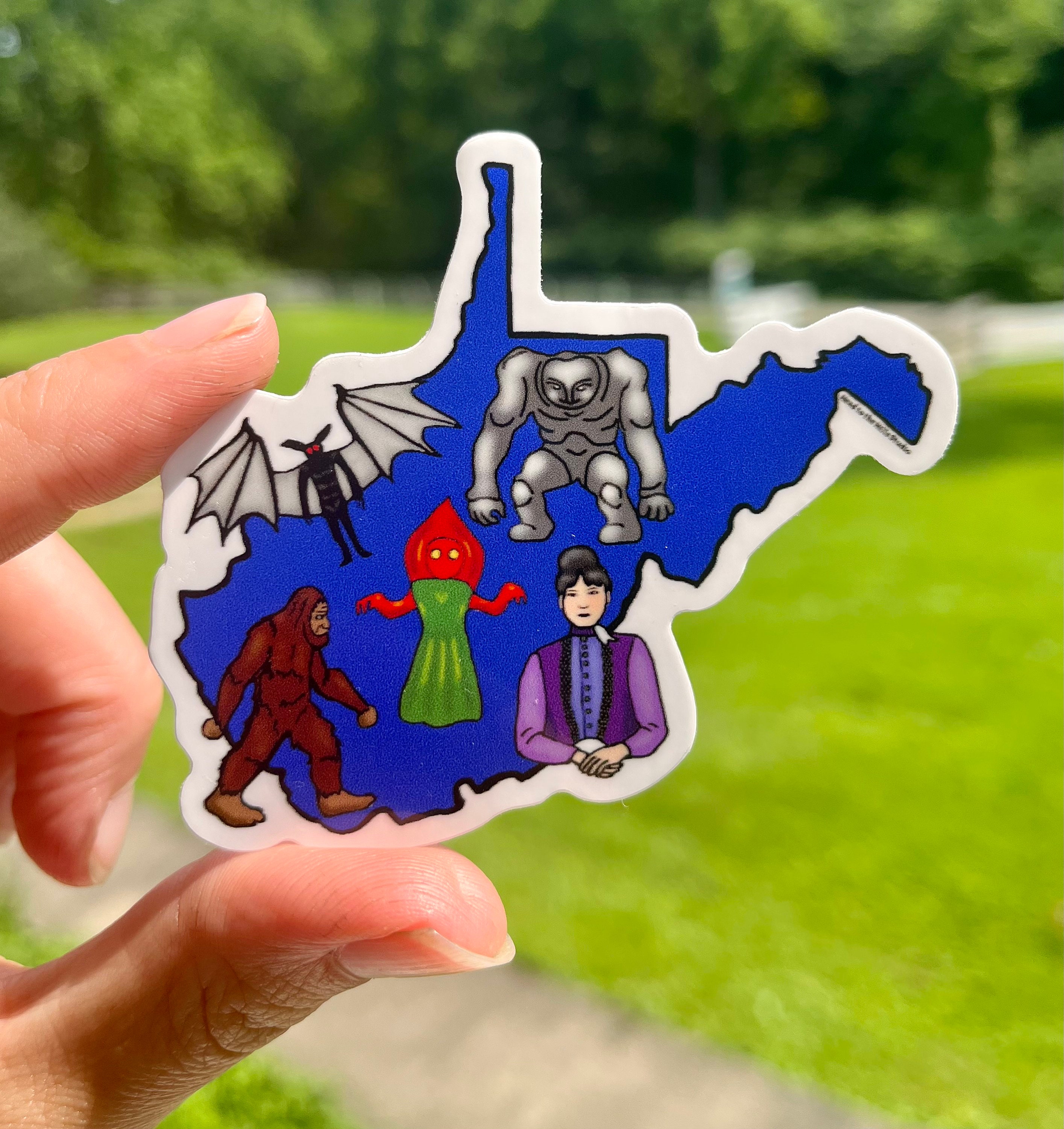 STICKER: West Virginia Cryptids Showcasing Mothman, Bigfoot, Flatwoods ...
