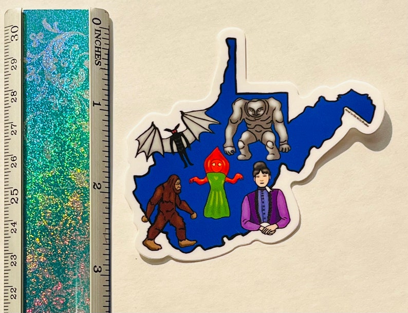 STICKER: West Virginia Cryptids Showcasing Mothman Bigfoot - Etsy