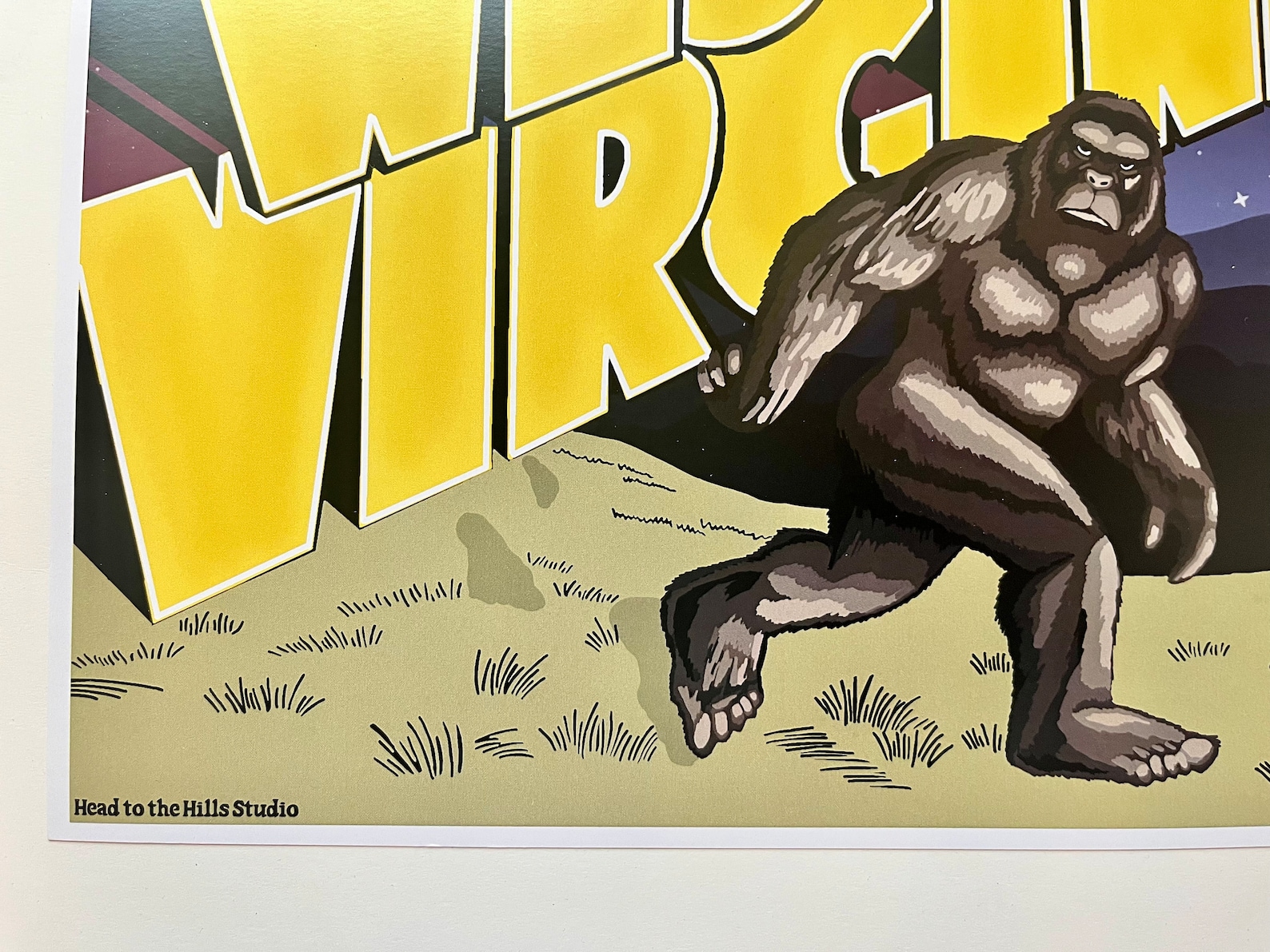 West Virginia Bigfoot Postcard Art Print - Etsy