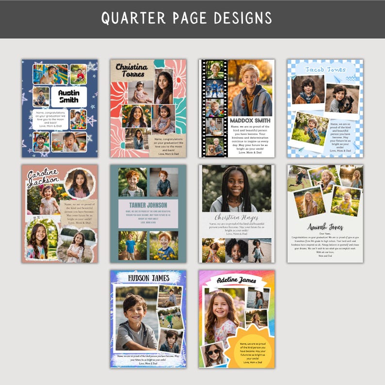 Elementary School Yearbook Ad Template, Full Page Yearbook Ad Layout ...