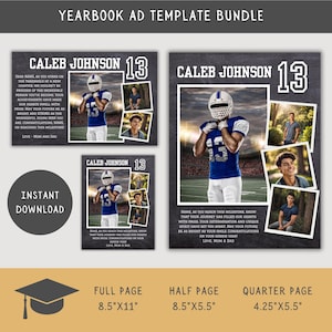High School Senior Yearbook Ad Football Template, Full Page Yearbook Ad ...