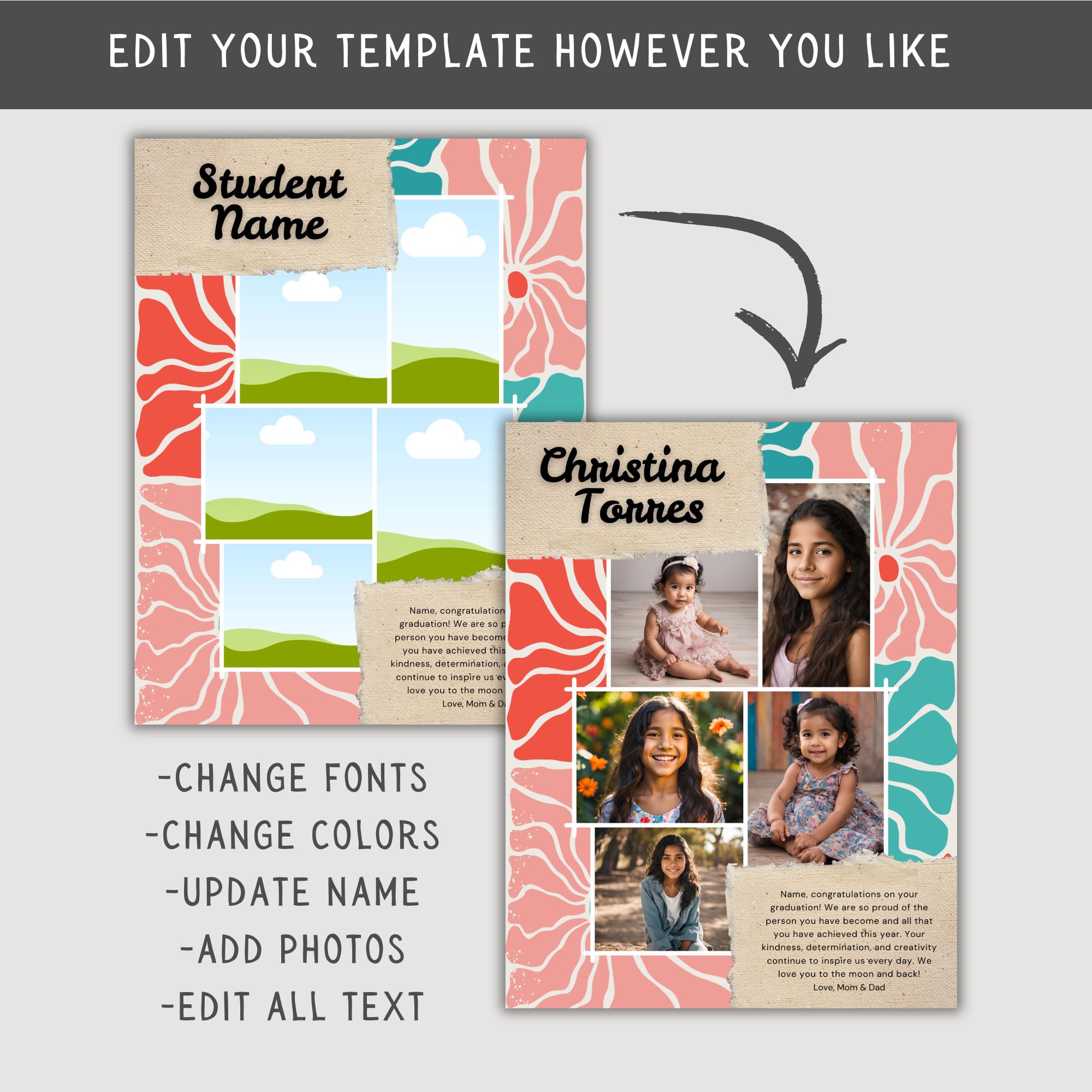 Elementary School Yearbook Ad Template, Full Page Yearbook Ad Layout ...