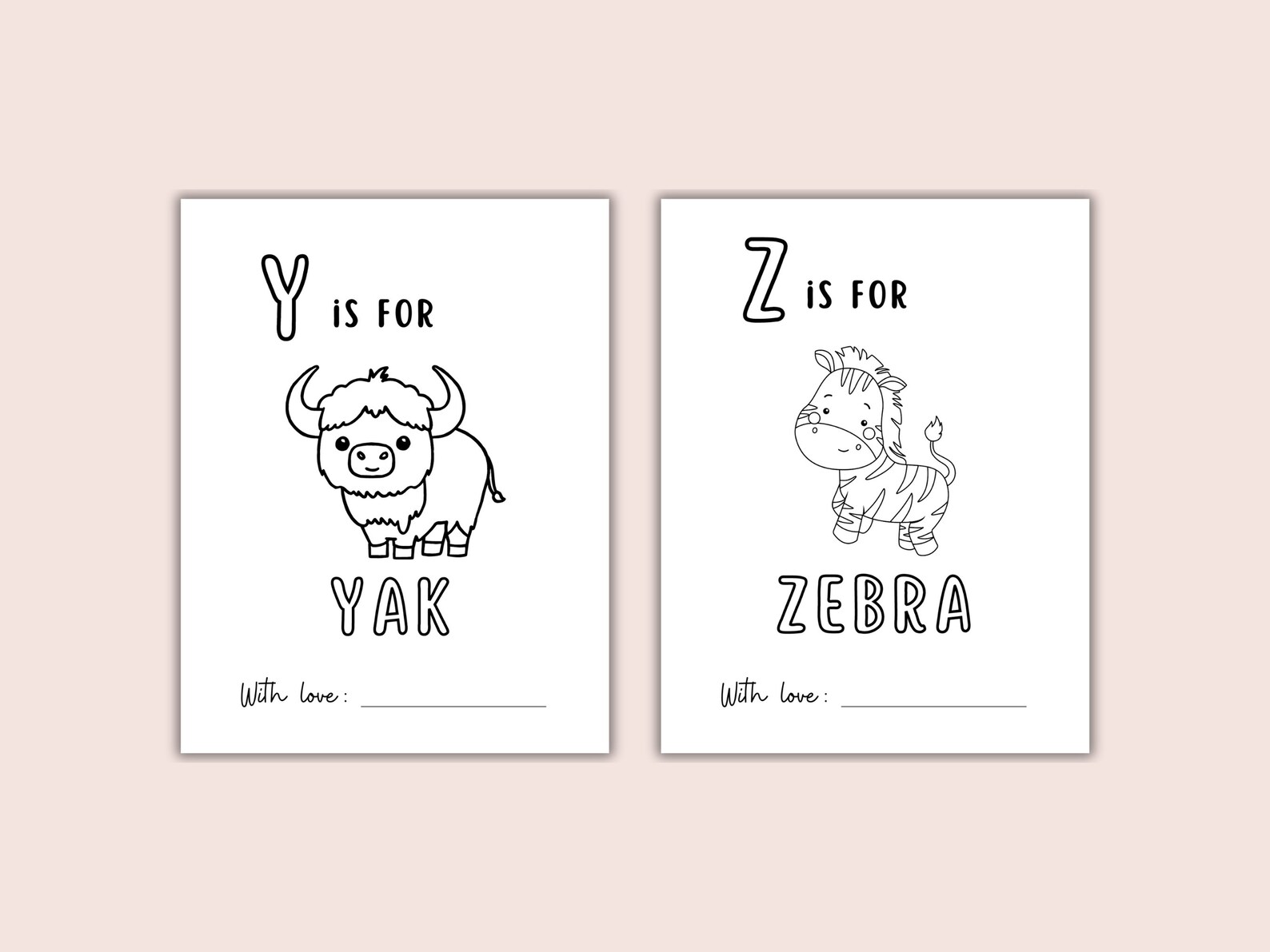 ABC Coloring Book Baby Shower Alphabet Coloring Pages for - Etsy
