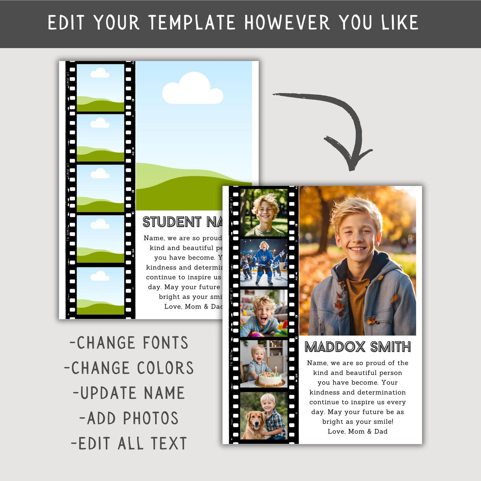Yearbook Ad Template Bundle: Elementary & Middle School Tribute ...