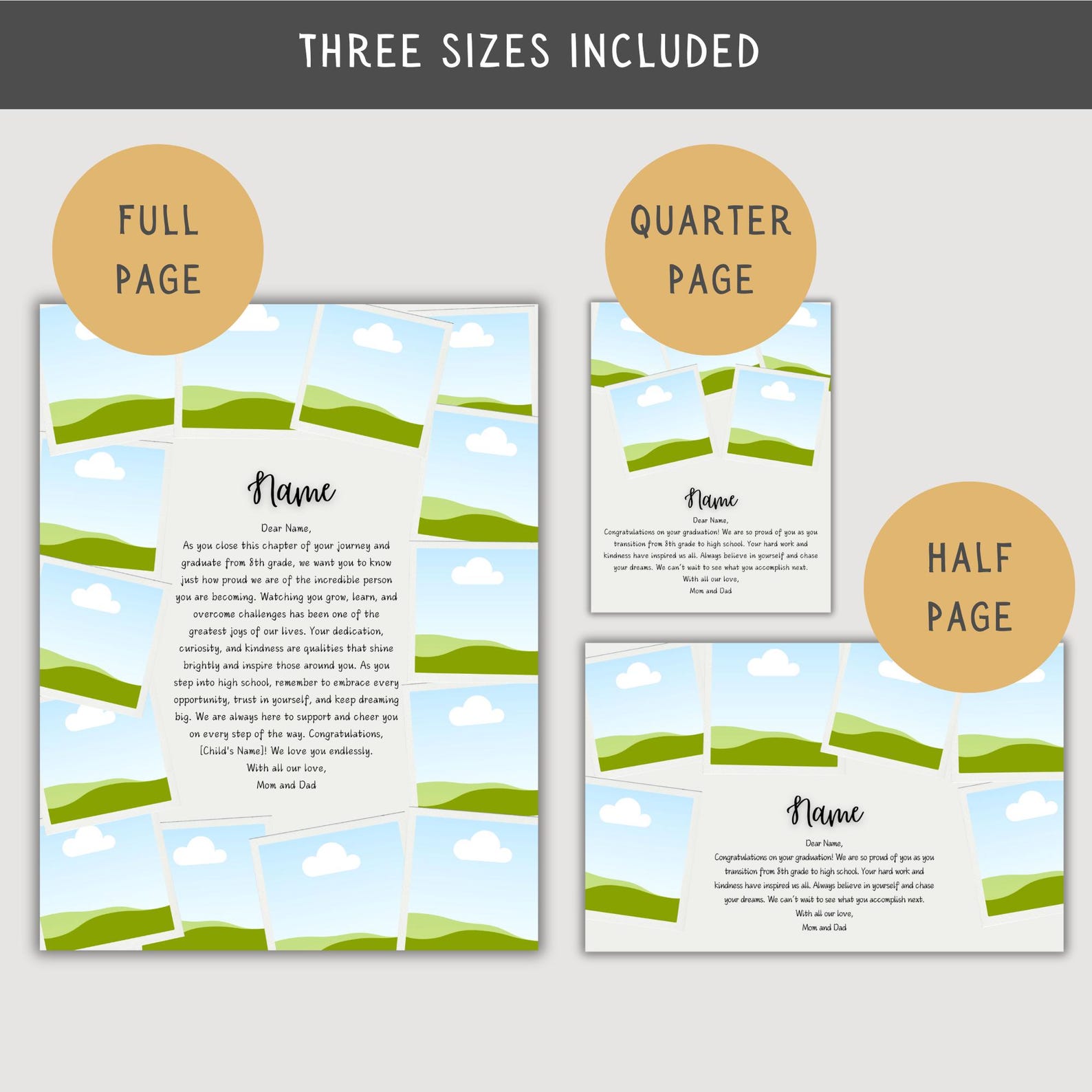 Elementary School Yearbook Ad Template, Full Page Yearbook Ad Layout ...