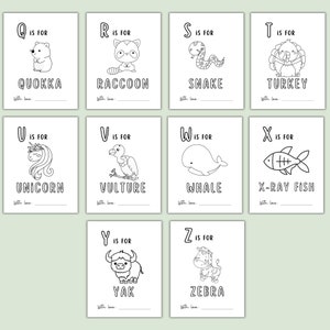 Safari Animal ABC 123 Coloring Book: Baby Shower Guest Book (PDF ...