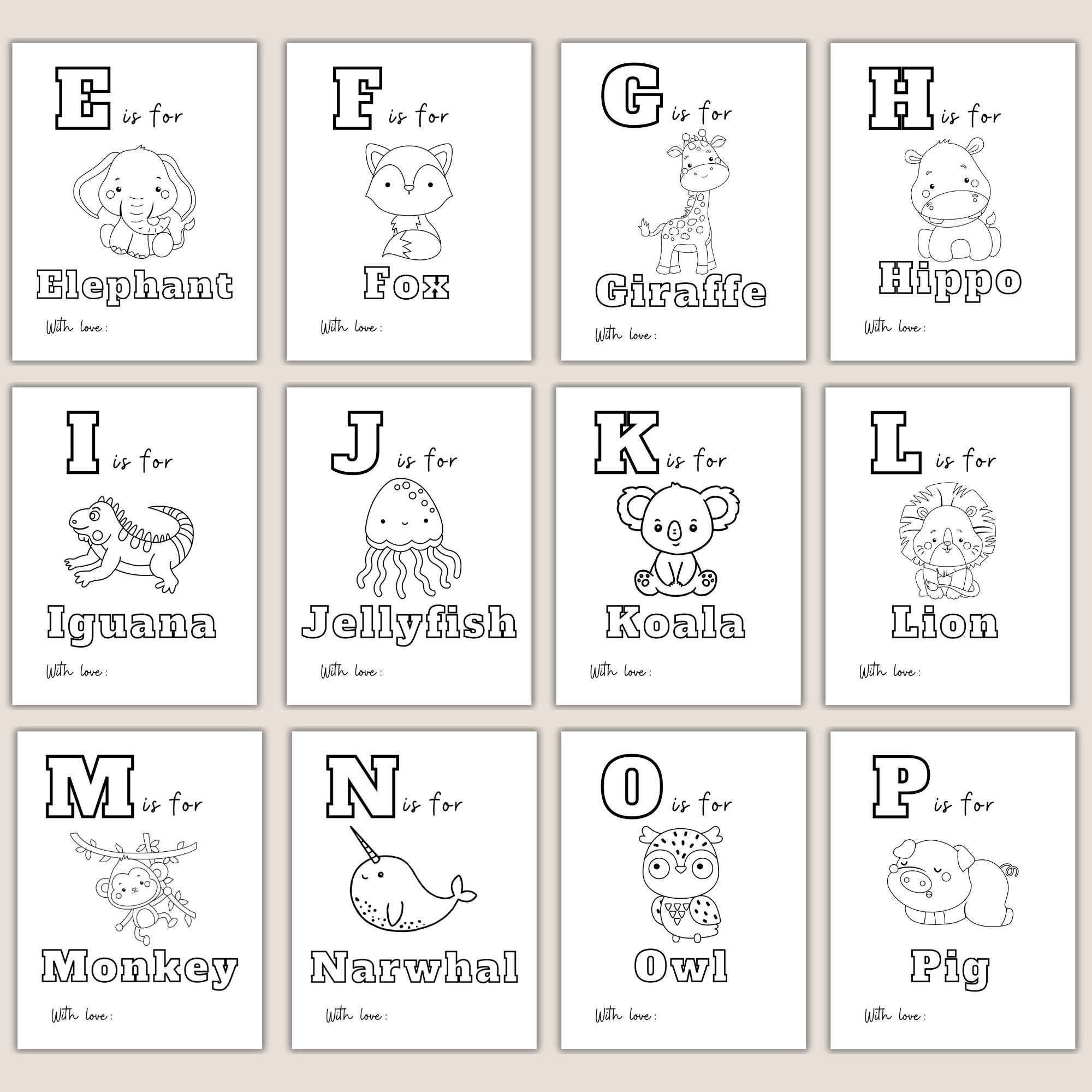 ABC Book Baby Shower Coloring Pages, Baby's First Alphabet Book ...