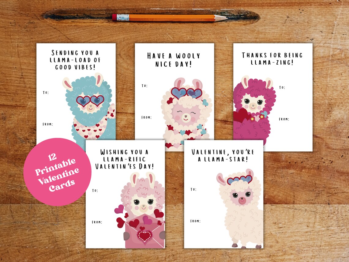 Printable Llama Valentines Day Card, Funny Pun Valentine Cards for Kids ...