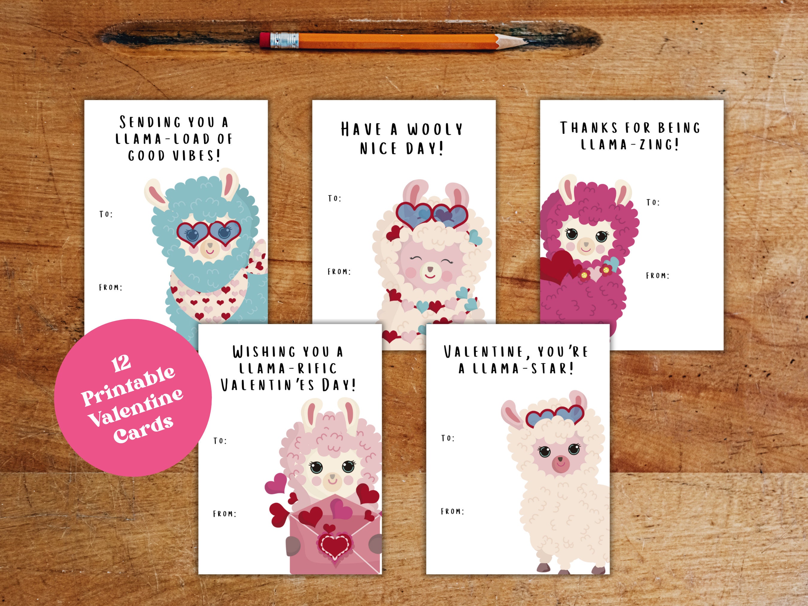 Printable Llama Valentines Day Card, Funny Pun Valentine Cards for Kids ...