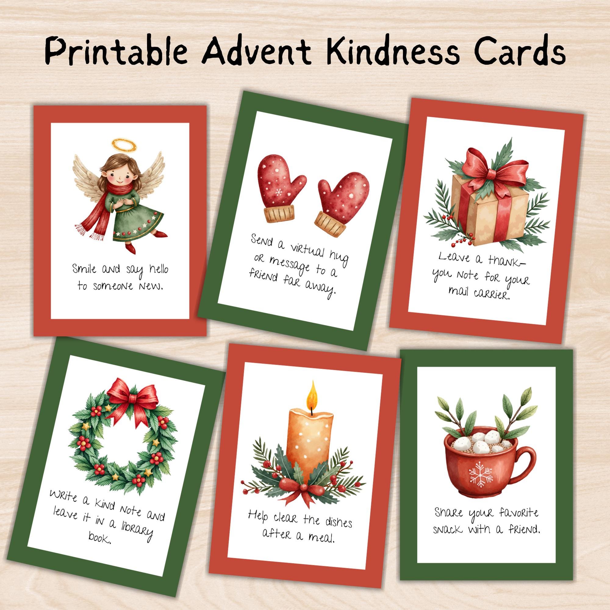 Christmas Kindness Advent Calendar for Kids, Editable Acts of Kindness ...