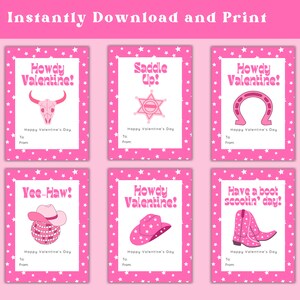 Printable Cowgirl Valentine's Day Cards, Cowgirl Valentine Cards for ...