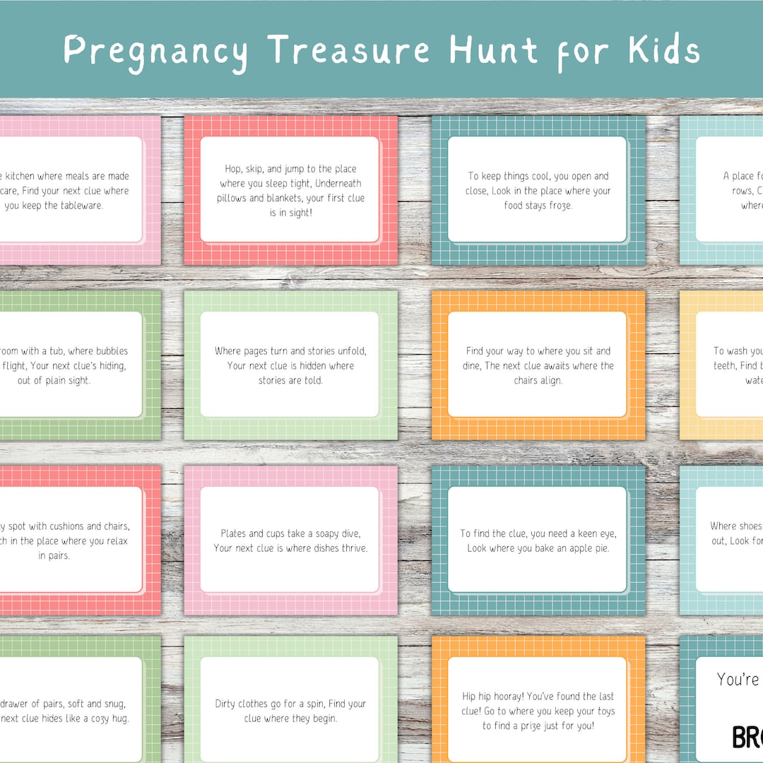 Pregnancy Announcement for Older Siblings, Pregnancy Reveal Scavenger ...