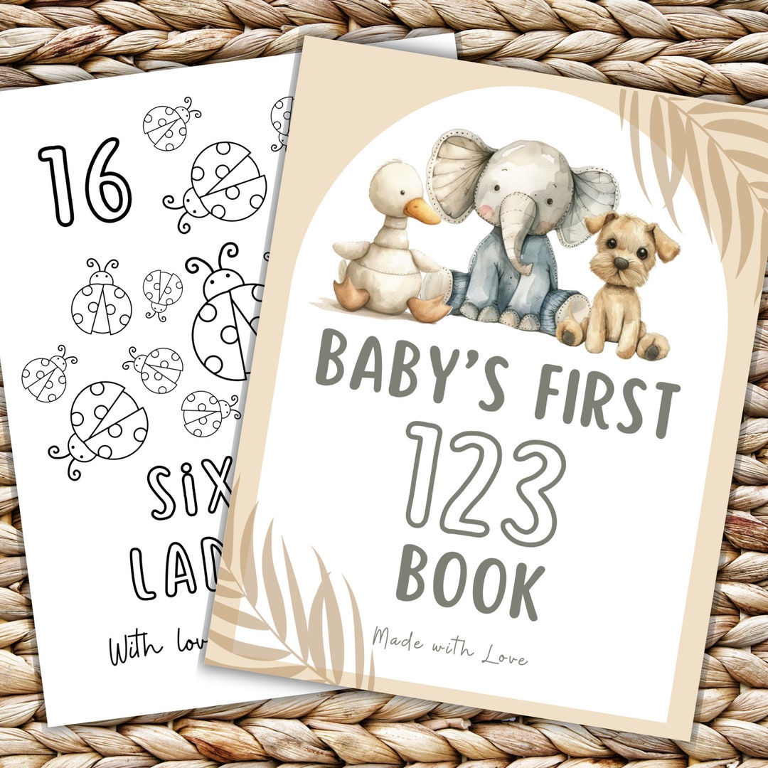 123 Coloring Book Boho Animal Baby Shower Game, Number Coloring Pages ...