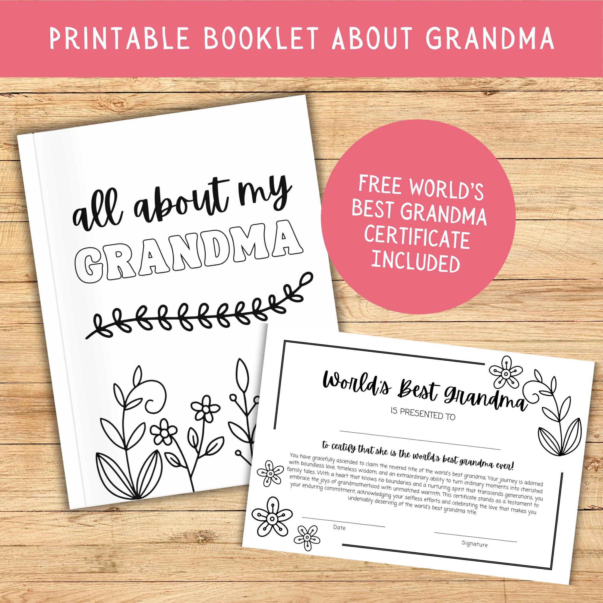 Grandma Mother's Day Coloring Card: DIY Printable Gift (PDF) - Etsy