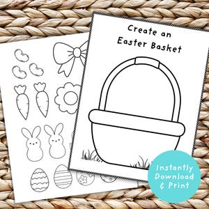 Printable Easter Coloring Craft for Kids, Instant Download Easter ...