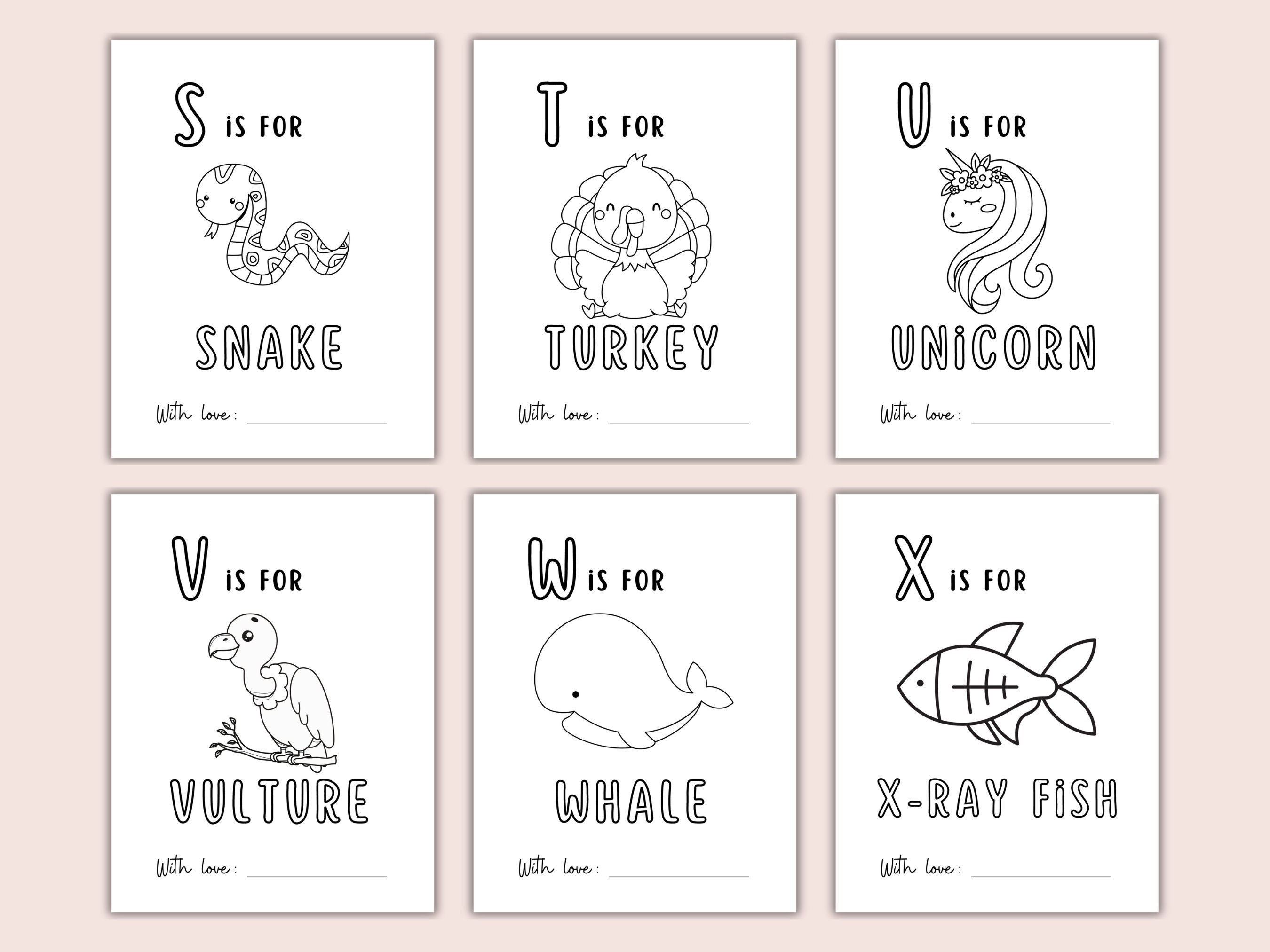 ABC Coloring Book Baby Shower Alphabet Coloring Pages for - Etsy