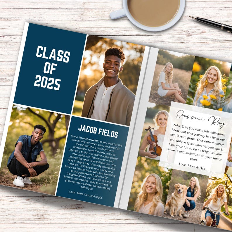 High School Senior Yearbook Ad Template, Full Page Yearbook Ad Layout ...