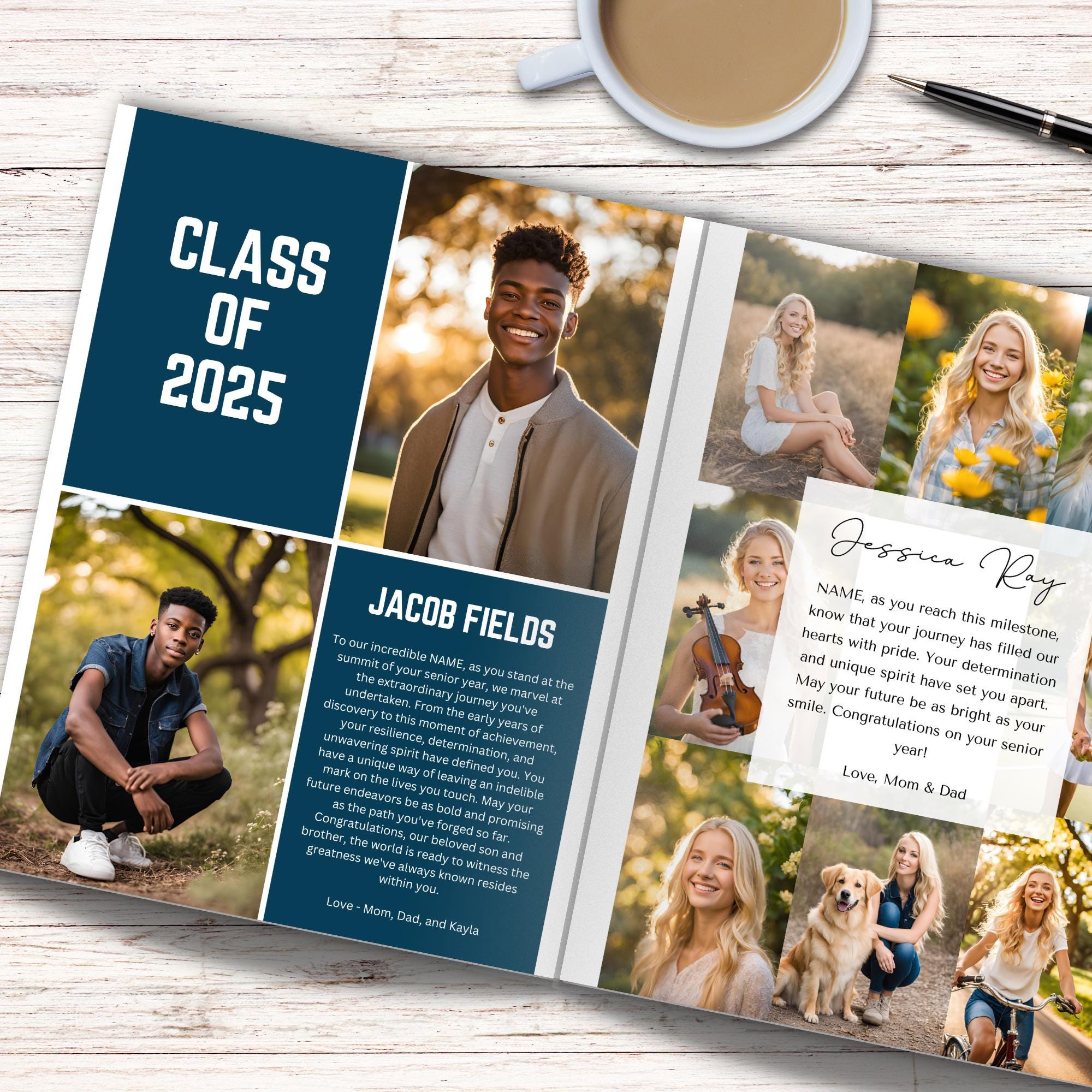 High School Senior Yearbook Ad Template, Full Page Yearbook Ad Layout ...