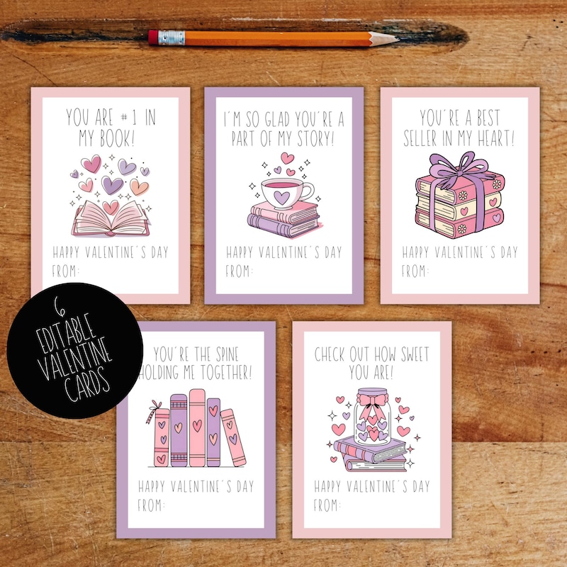 Valentines Bookish Cards - Etsy