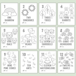 Safari Animal ABC 123 Coloring Book: Baby Shower Guest Book (PDF ...
