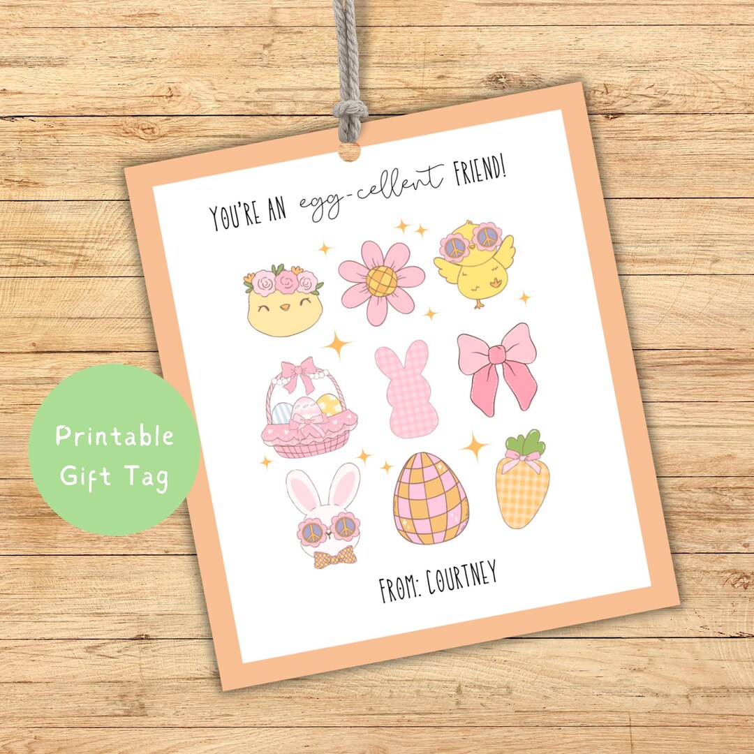 Editable Easter Gift Tag for Friend, Printable Tags for Classroom Treat ...