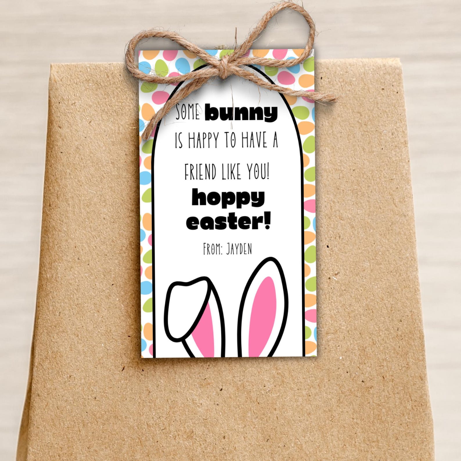 Editable Easter Gift Tag for Friend, Printable Tags for Classroom Treat ...