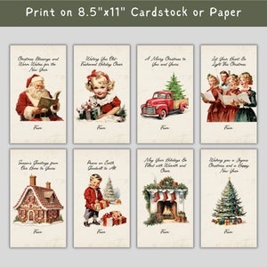 Vintage Printable Christmas Gift Tags Set of 8, Retro Grandmillenial ...