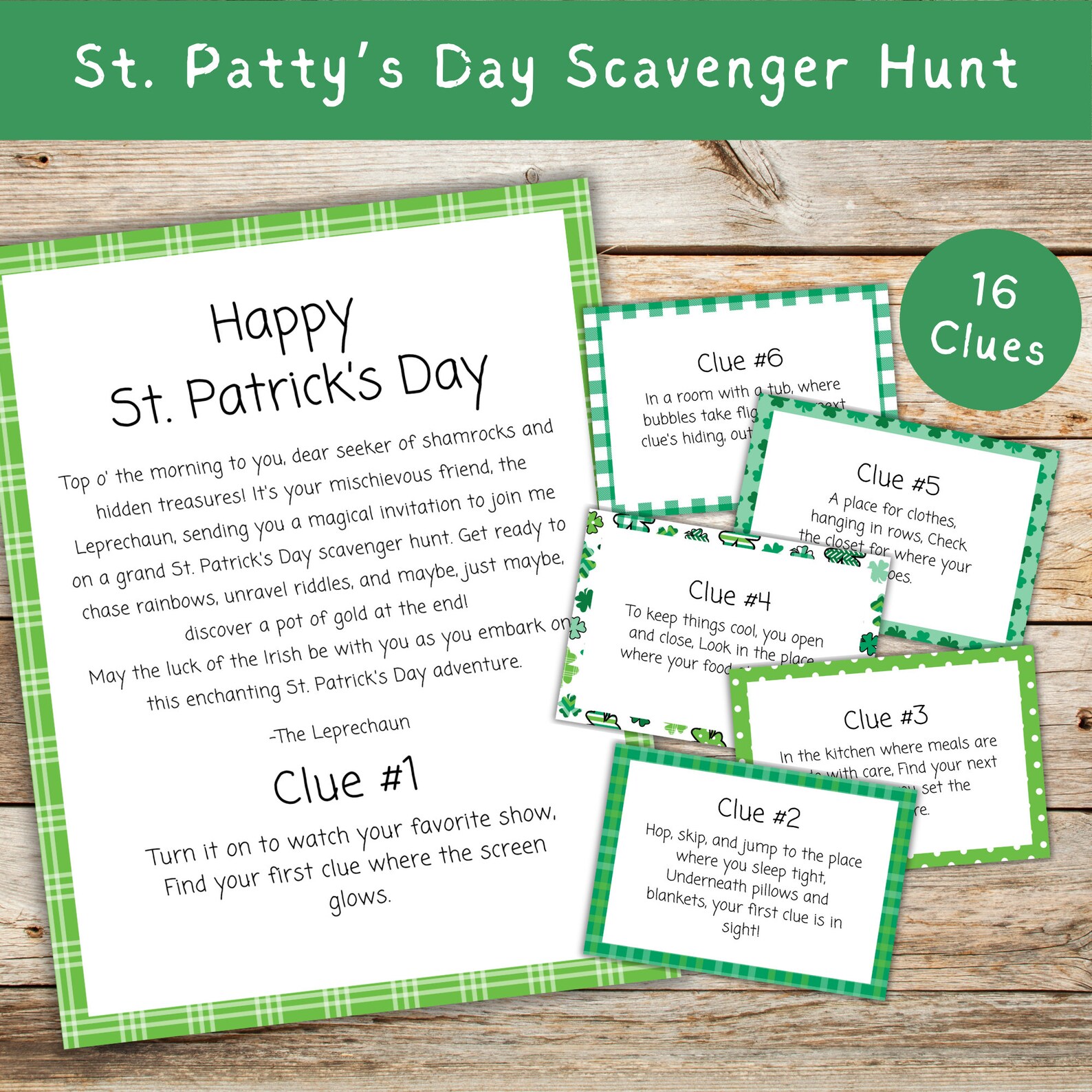 St. Patrick's Day Scavenger Hunt for Kids: Printable Treasure Hunt (PDF ...