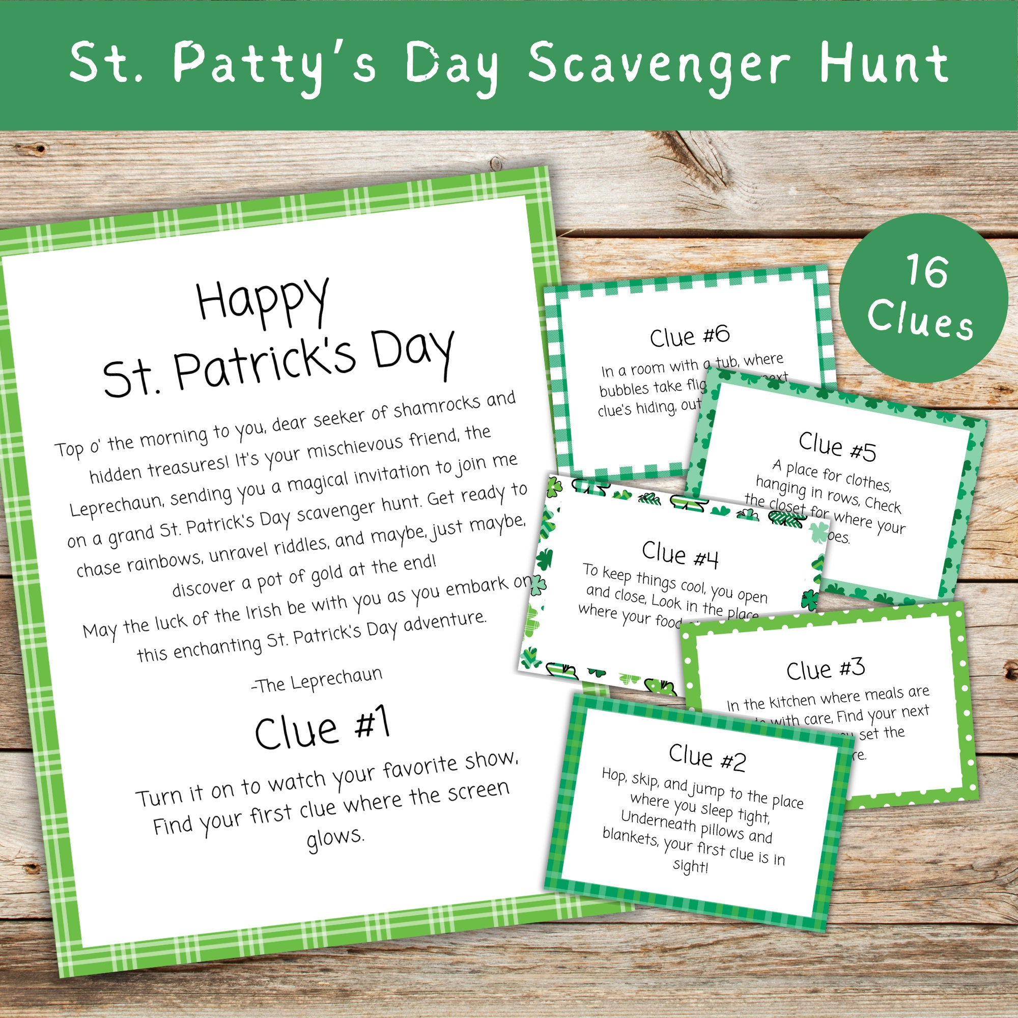 St. Patrick's Day Scavenger Hunt for Kids: Printable Treasure Hunt (PDF ...