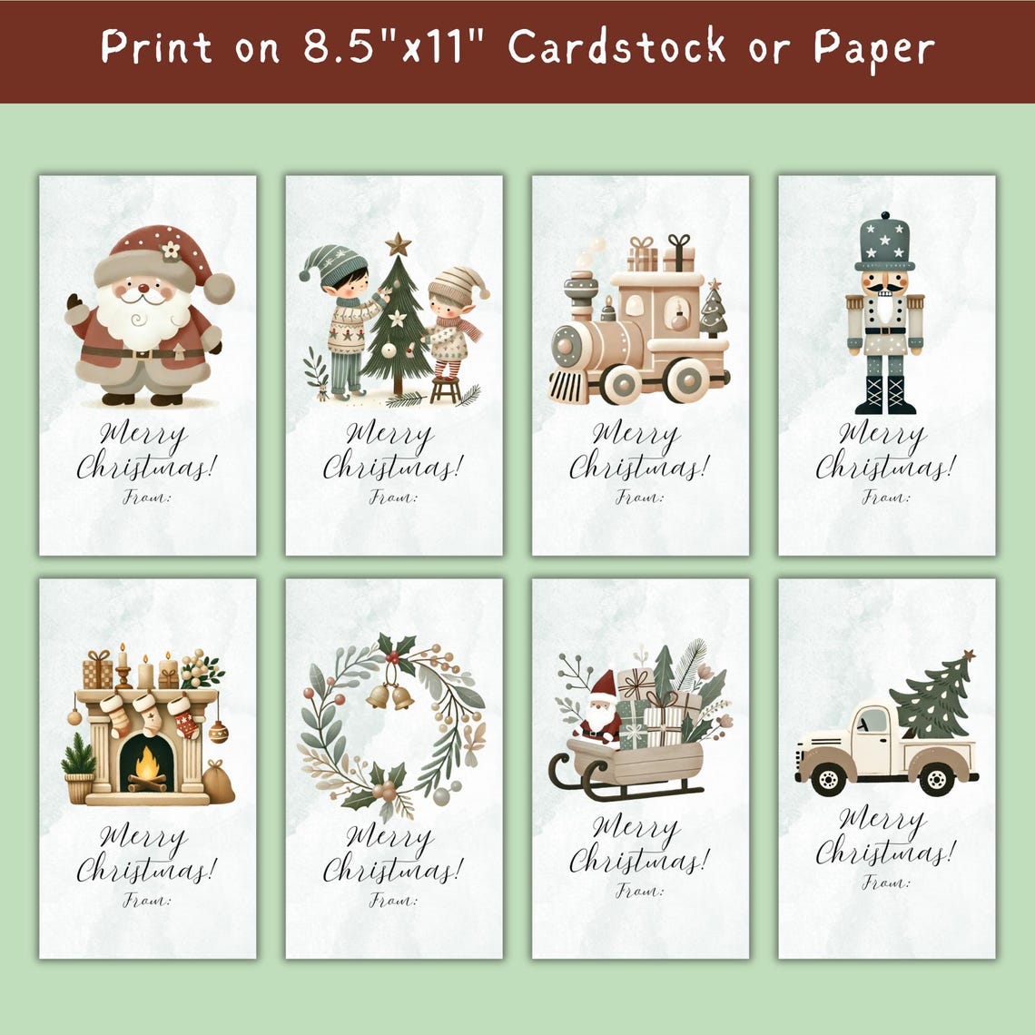 Printable Boho Christmas Tags, Boho Holiday Wine Tags, Neutral ...