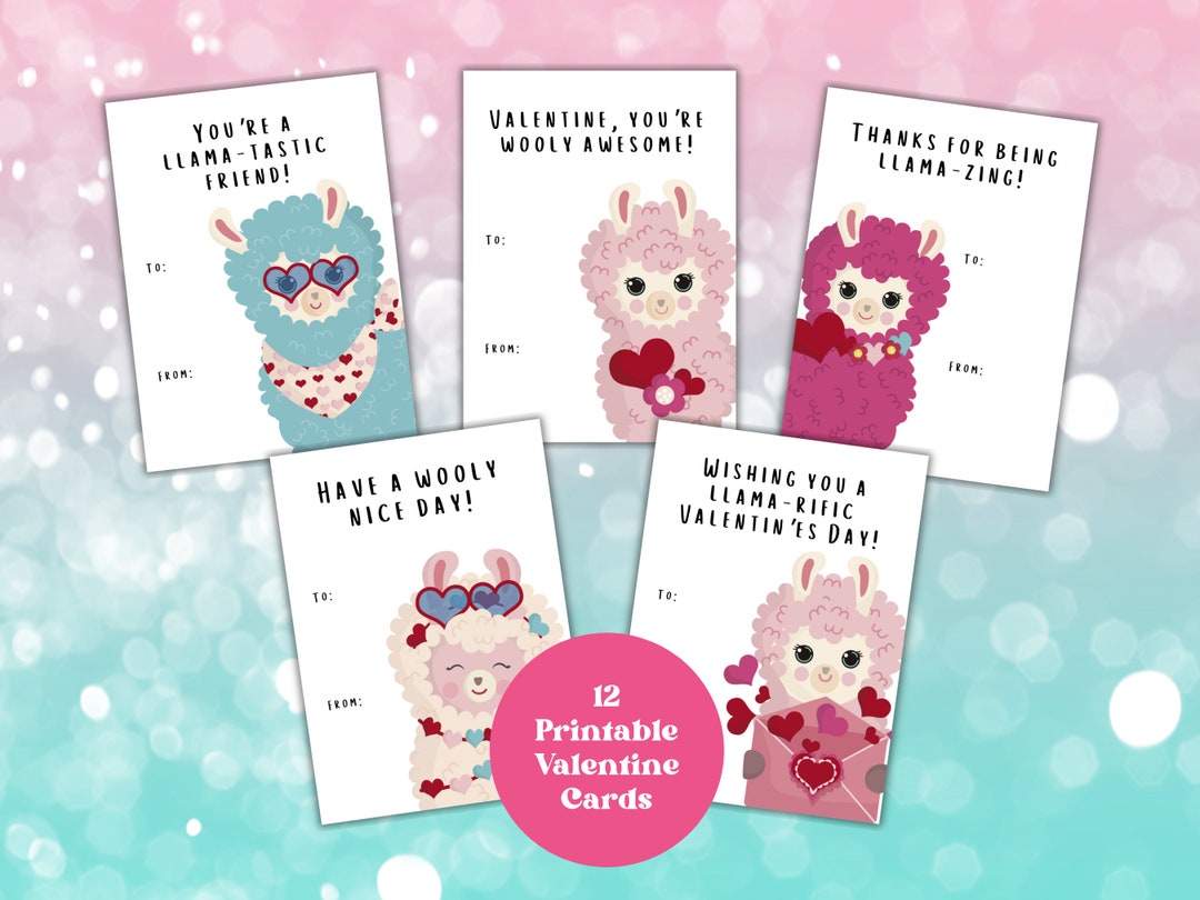 Printable Llama Valentines Day Card, Funny Pun Valentine Cards for Kids ...