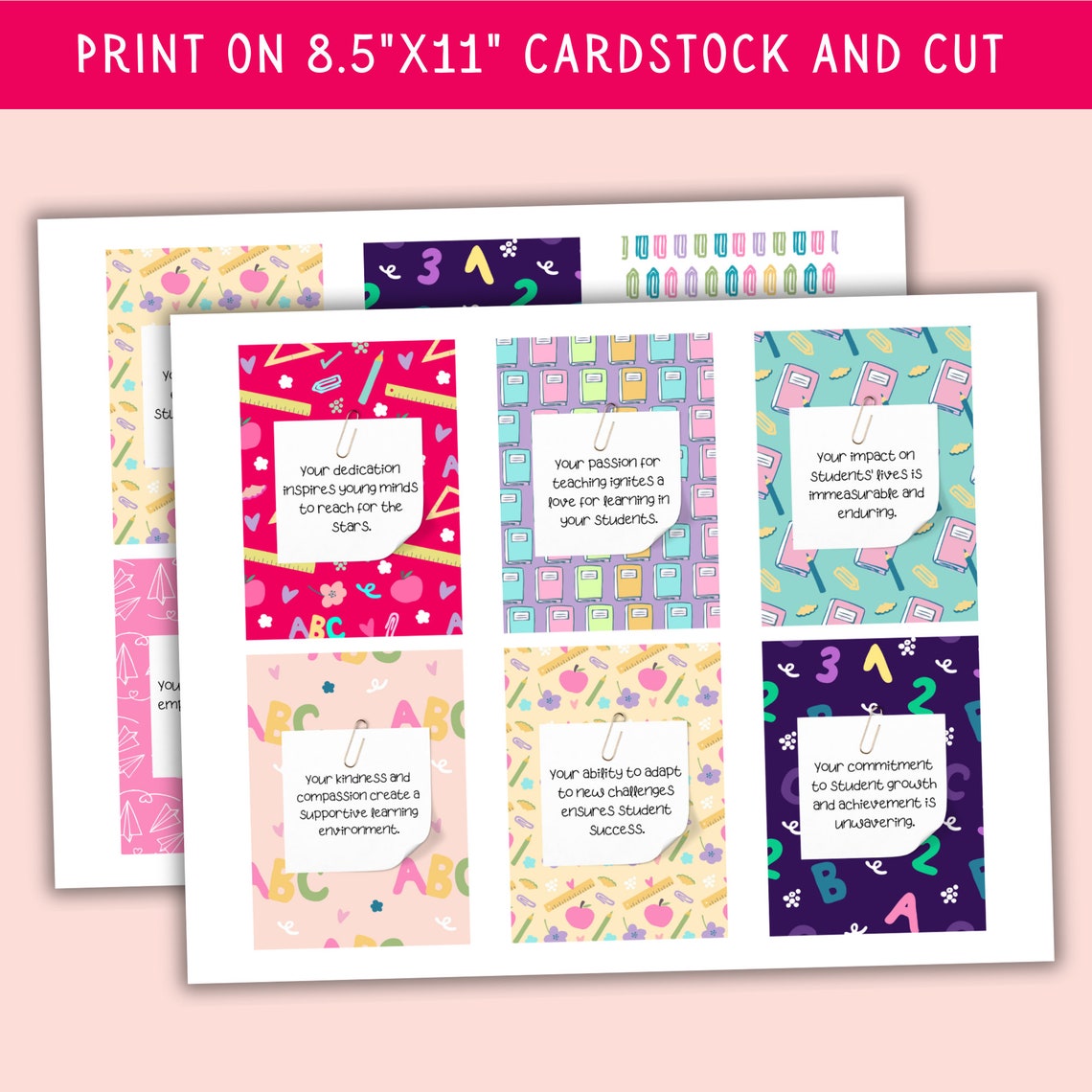 Printable Teacher Affirmation Cards, Teacher Appreciation Week ...