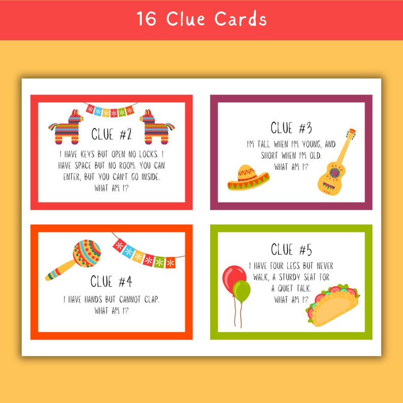 Cinco De Mayo Scavenger Hunt for Teens, Mexican Fiesta Indoor Treasure ...